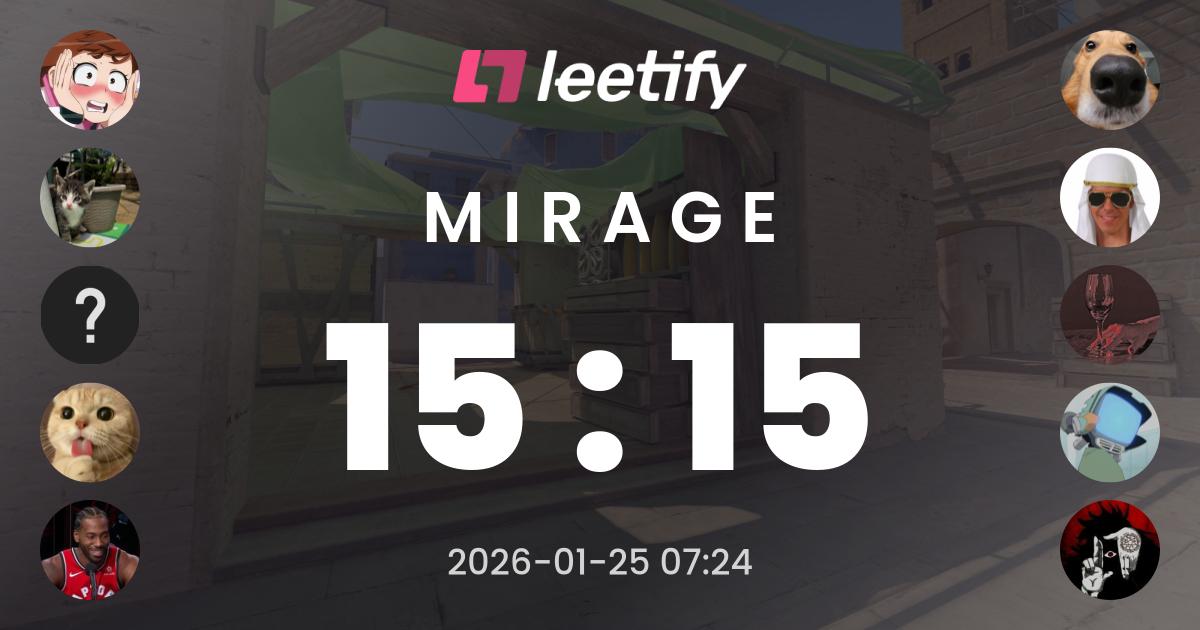 15 : 15 on Mirage – Leetify